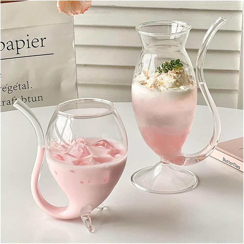 Creative Glass Cup Transparent Coffee Milk Mug Irregular Whisky ...