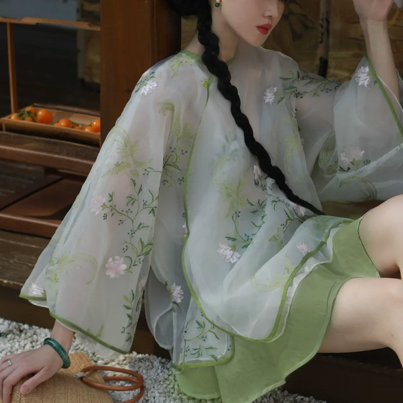 0109 Han Elements Hanfu Commuter Tang Suit round Neck Inverted Large ...