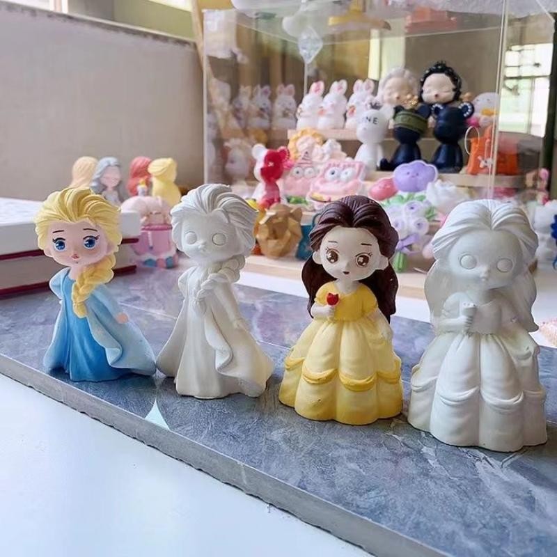 Plaster Princess Doll Children diy Hand-Painted Graffiti Snow White ...