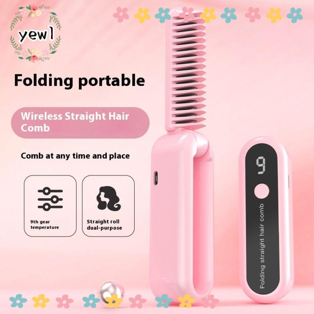 CEDAR Hair Straightener Brush, Wireless 2 in 1 Mini Hair Straightener ...