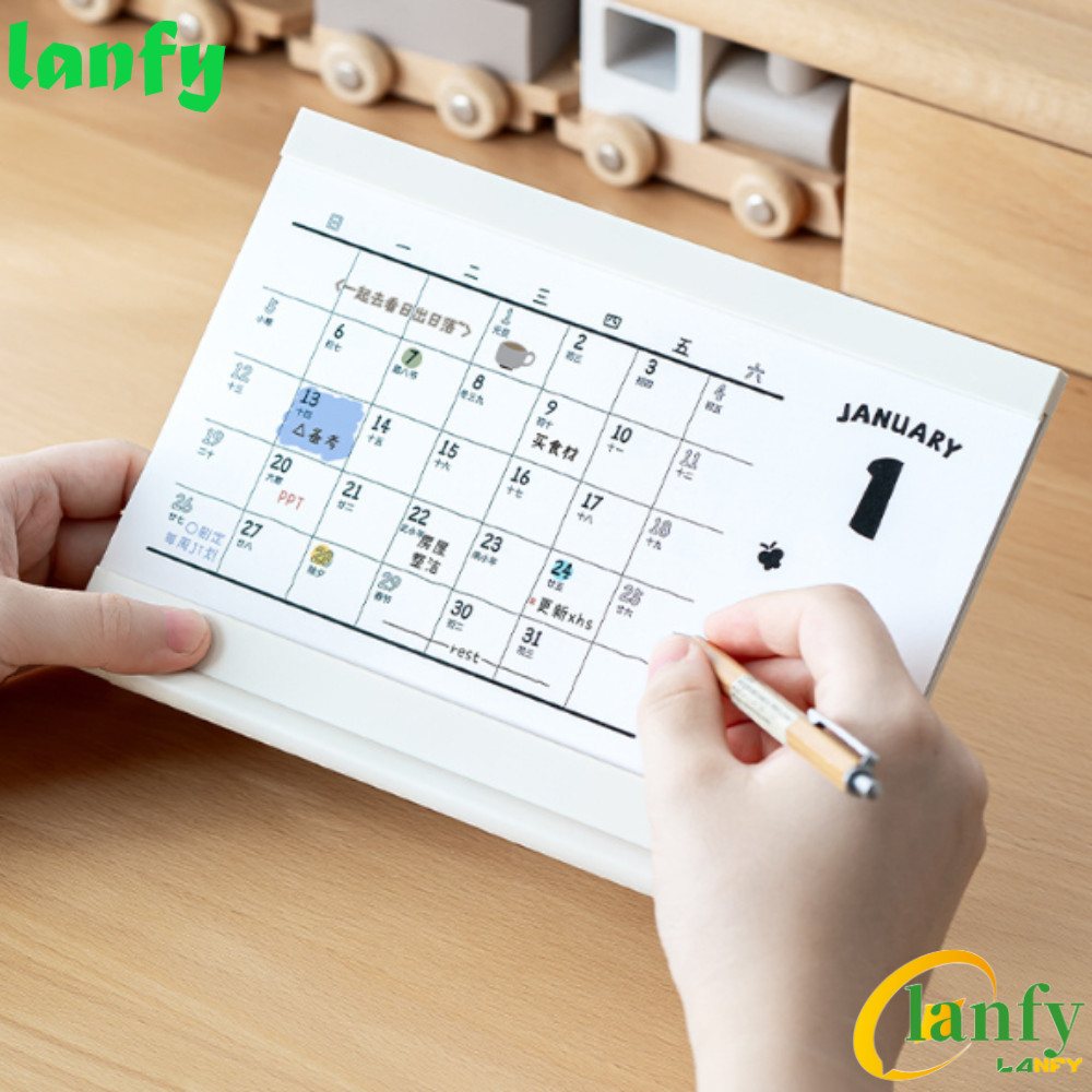 LANFY Tabletop Schedule, Paper Craft Card Insert Design 2025 Cat Desk ...