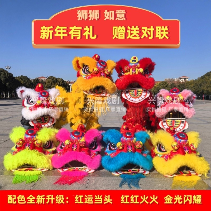 Lion Dance Props Full Set Lion Dance Costume Double Foam Wool Lion ...