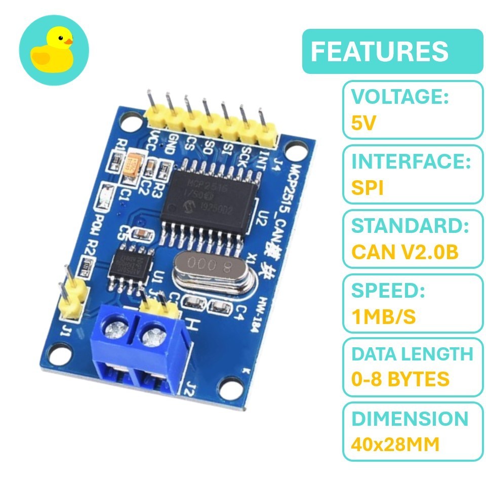 MCP2515 CAN Controller & TJA1050 CAN Transceiver CAN To SPI Converter Module | Shopee Singapore