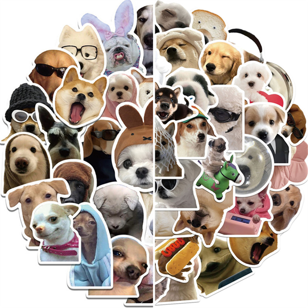 100Pcs/Set Funny Dogs Emoji Series A Stickers DIY Fashion Waterproof ...