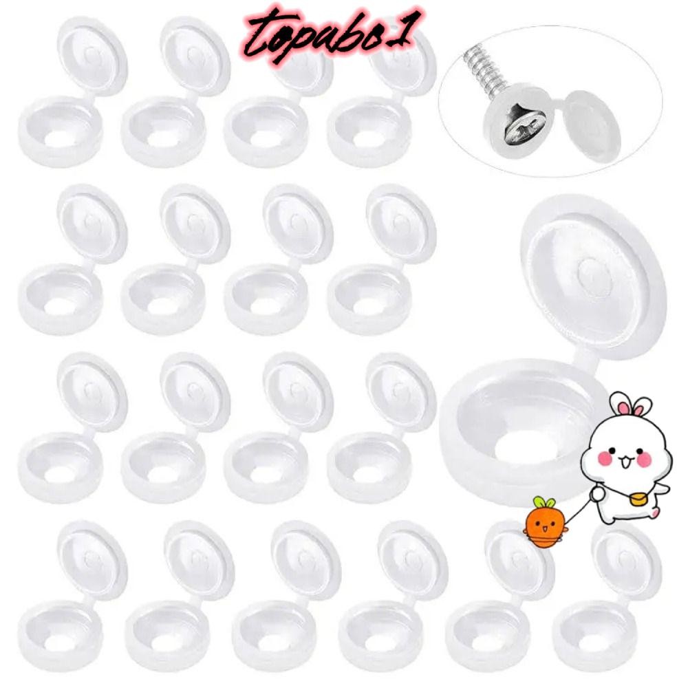 TOPABC1 100Pcs Screw Decorative Cover, Bolts Hardware White Plastic ...