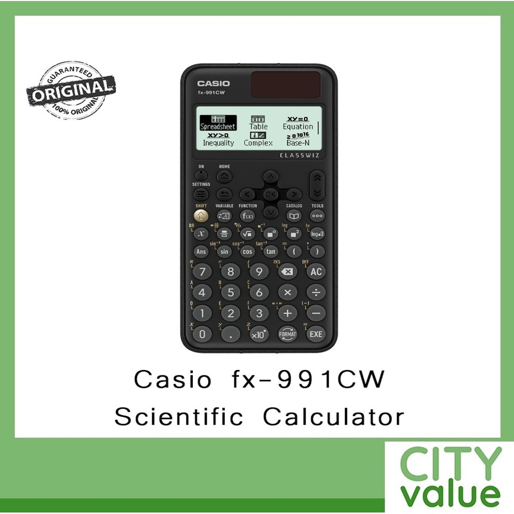 Casio fx-991CW Standard Scientific Calculator. 4-Gradation Display ...