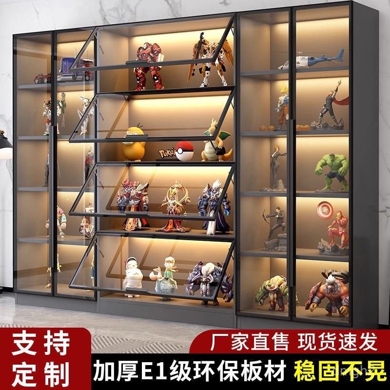 Hand-Made Display Cabinet Light Luxury Glass Door Bookcase Lego Model ...