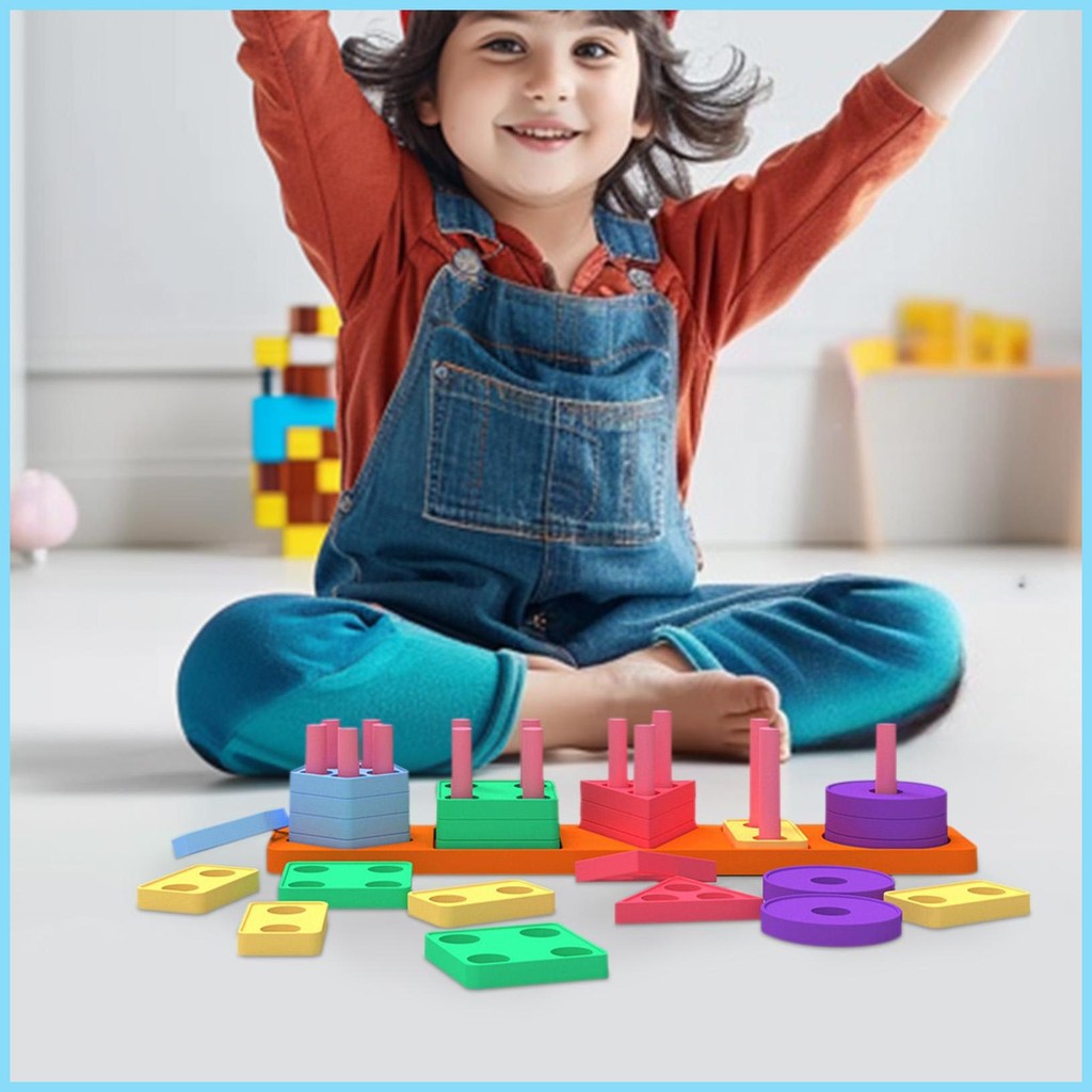 Toddler Shape Stacking Toy Preschool Learning Silicone Sorting Toy ...