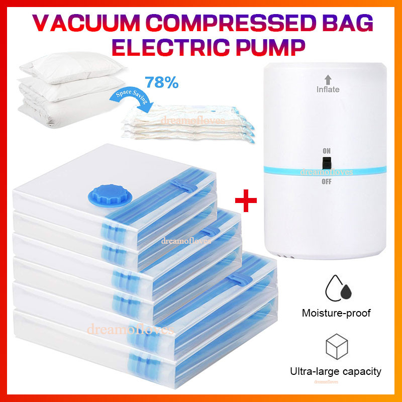 ReadyStock Portable Electric Pump Travel Vacuum Storage Bag Ziplock ...