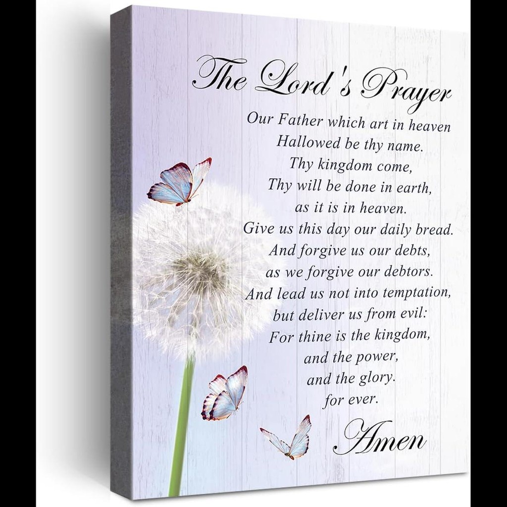 Christian Religious Canvas Wall Art The Lords Prayer Poster Print ...