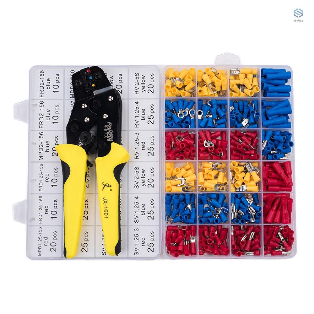 Wire Terminals Crimping Tool Insulated Ratcheting Crimper Kit of AWG22 ...