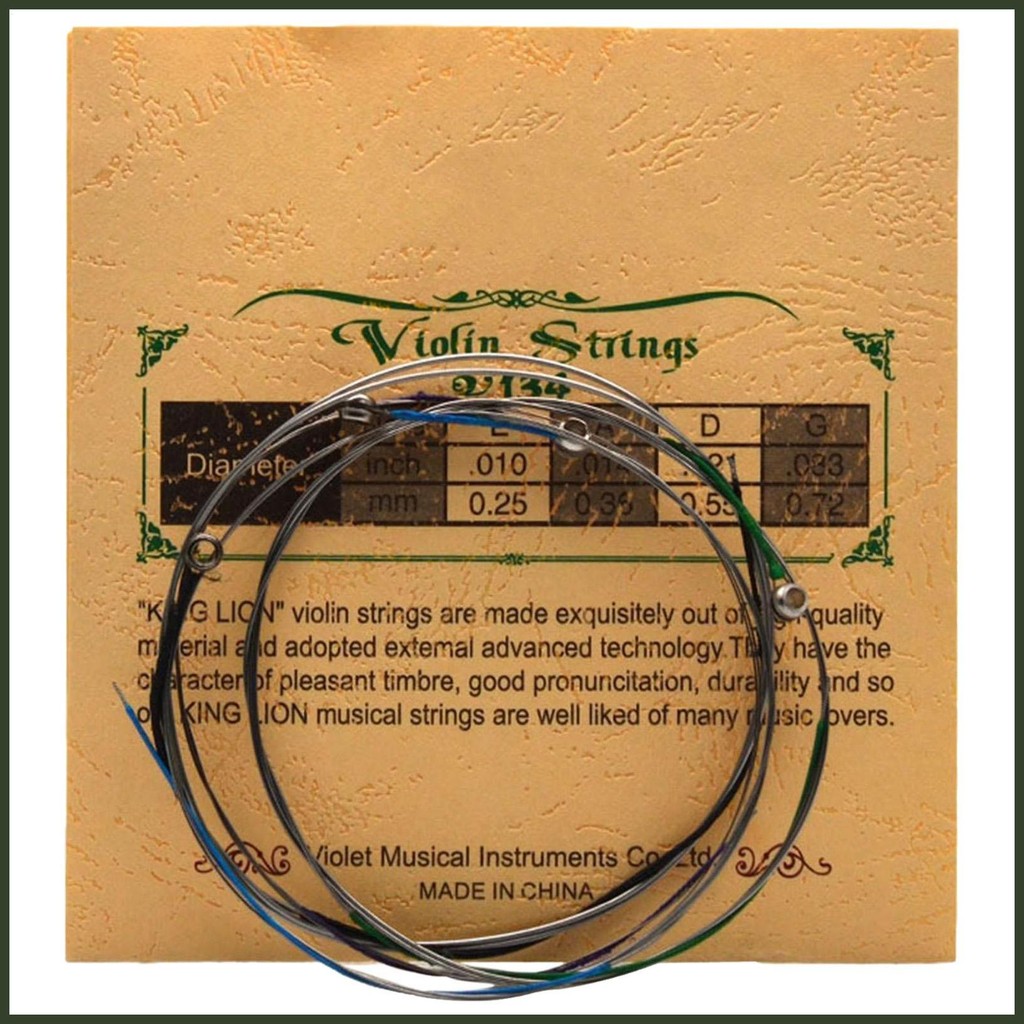 Violin Strings Full Set Steel Core Violin Strings Rich Tone Handcrafted Fiddle Replacement ...
