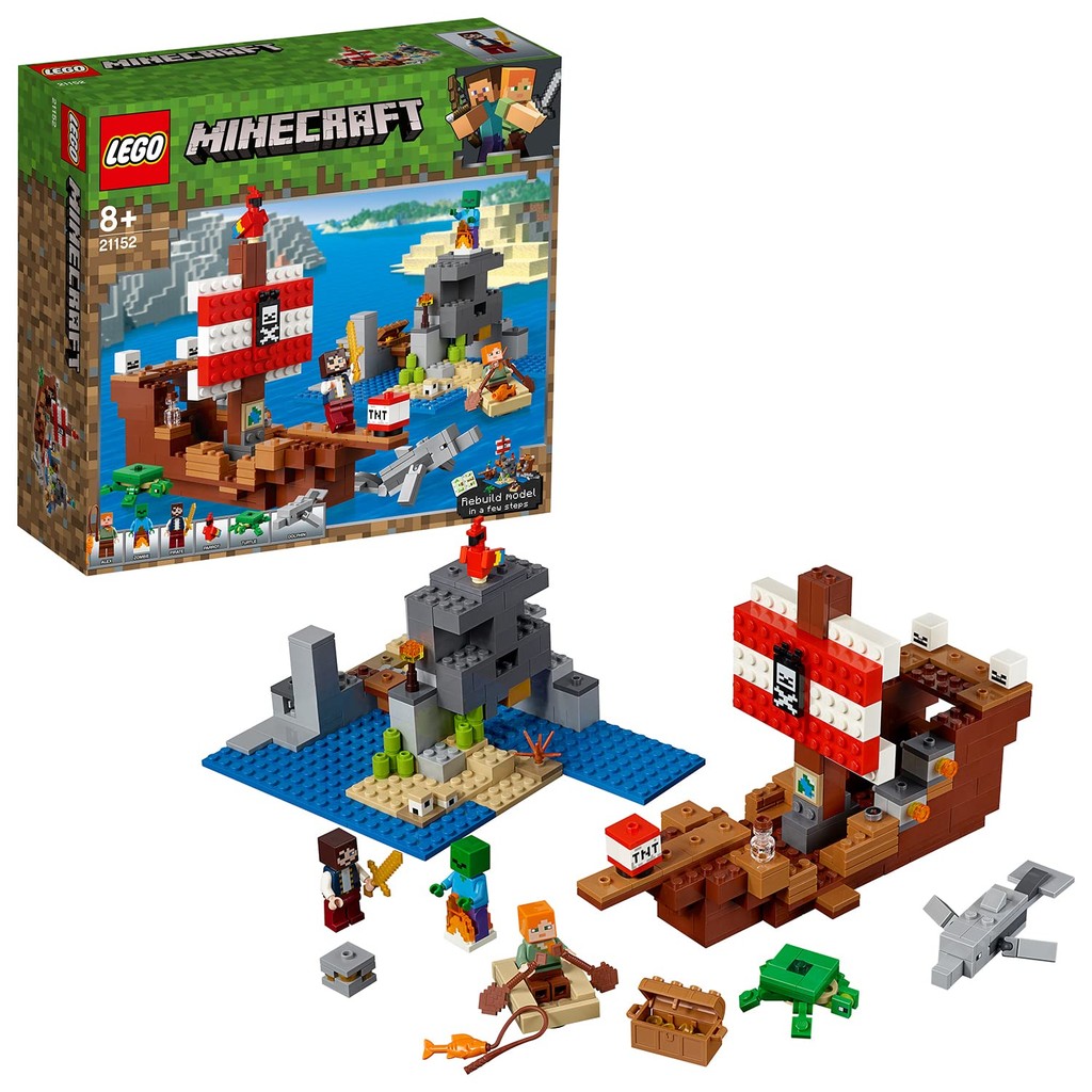 LEGO Minecraft Pirate Ship Adventure 21152 Block Toy Boy | Shopee Singapore