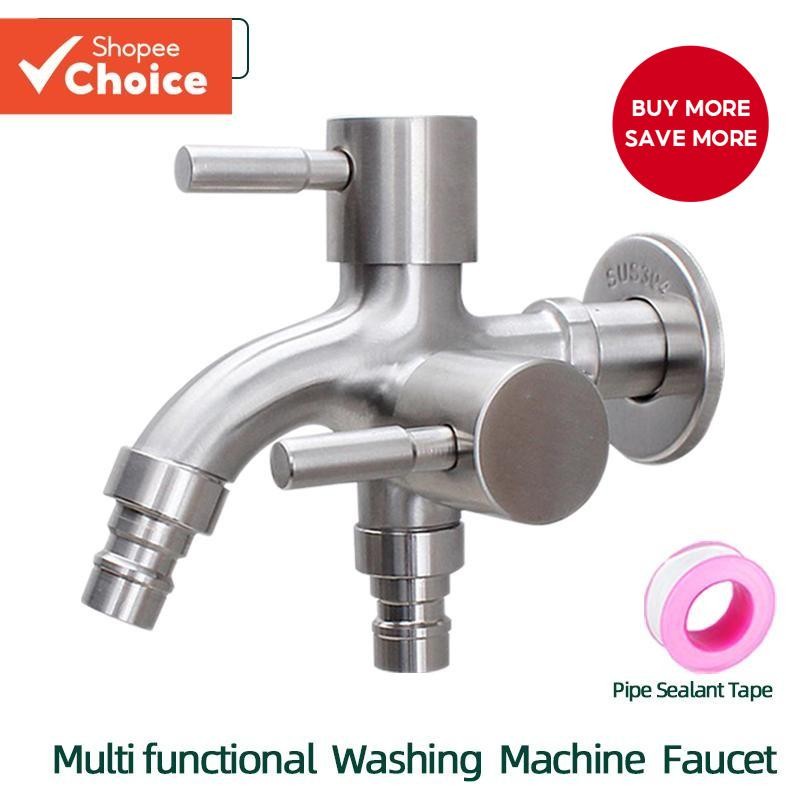 304 Stainless Steel Double Tap, Multifunctional Two-Way Faucet for ...