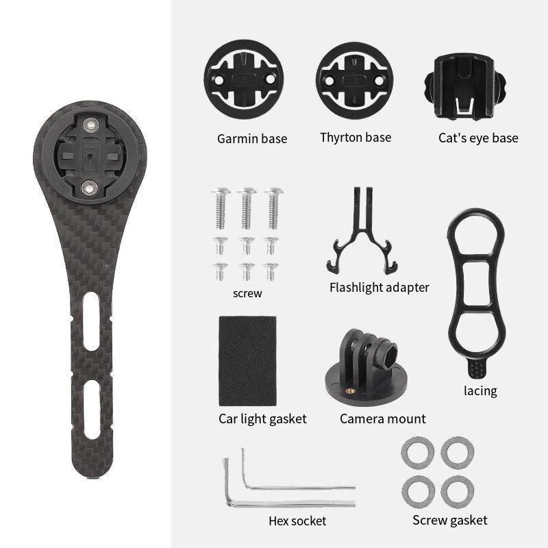 Carbon Fiber Bicycle Computer Holder Bike Stopwatch Speedometer Mount ...