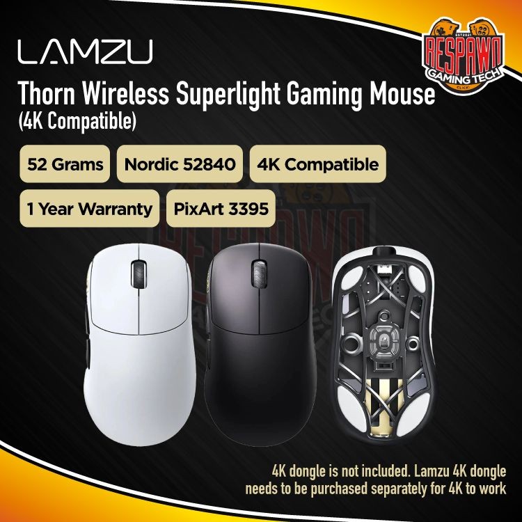 Lamzu Thorn Wireless Superlight Gaming Mouse (4K Compatible) | Shopee ...