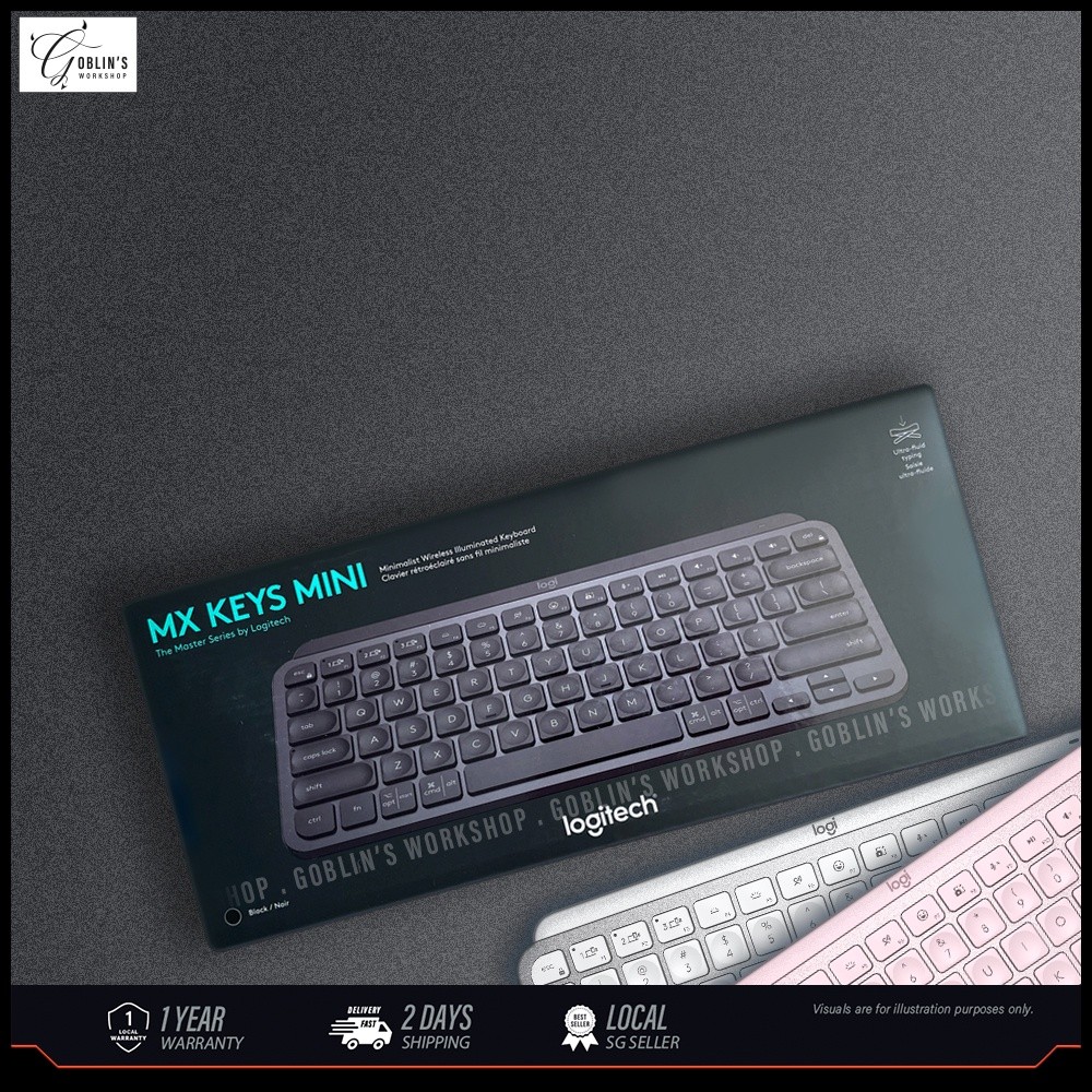 Logitech MX Keys Mini Minimalist Wireless Illuminated Keyboard, Compact, Bluetooth, Backlit, USB ...