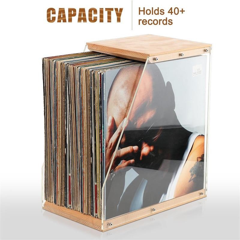 Wooden Record CD Album Rack Desktop Decoration Transparent Gramophone ...