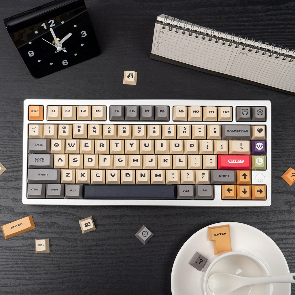 Mario pixel art Keycaps PBT Cherry Profile 152 keycaps set for ...