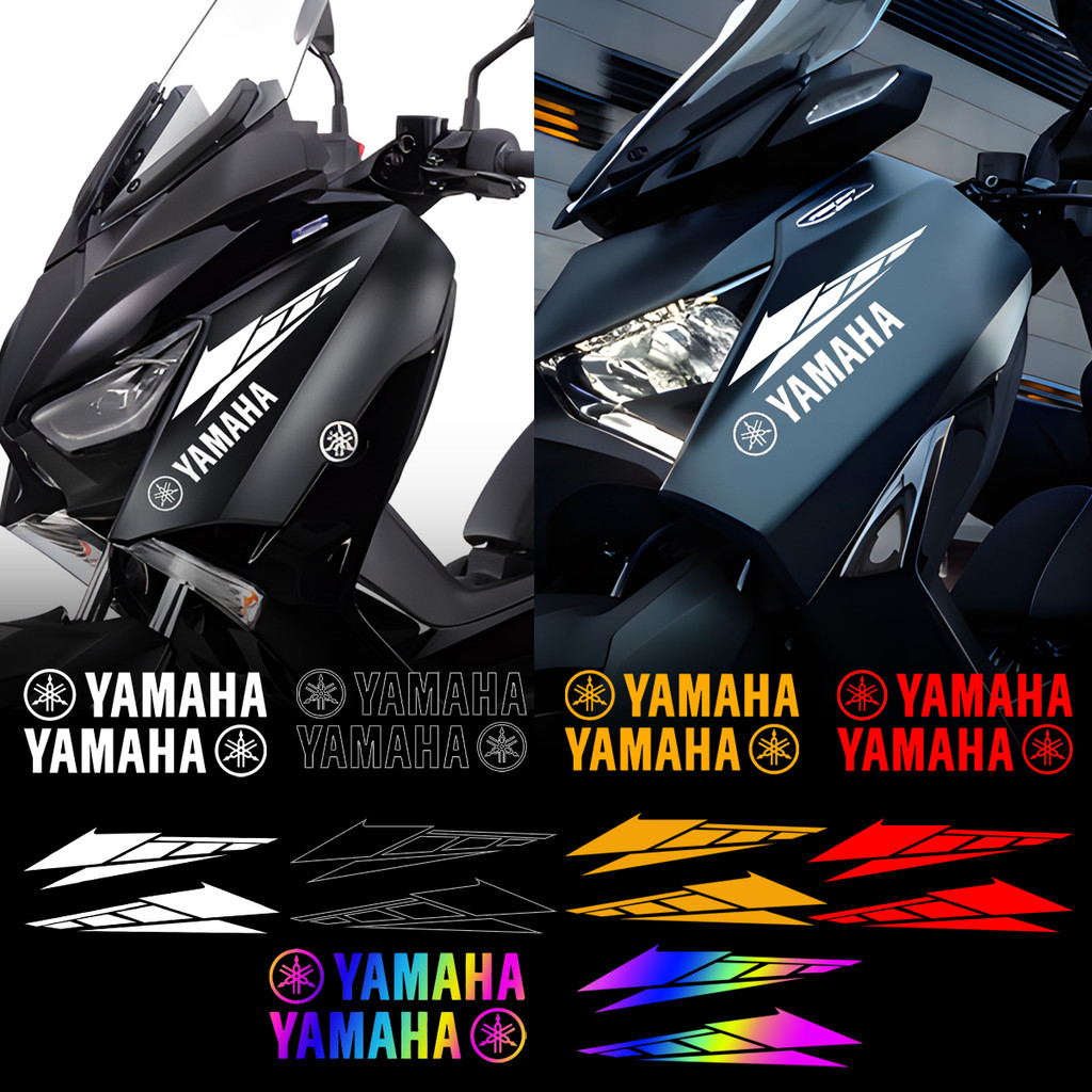 YAMAHA Reflective Motorcycle Sticker Front Cover Scratches emblem Pull ...