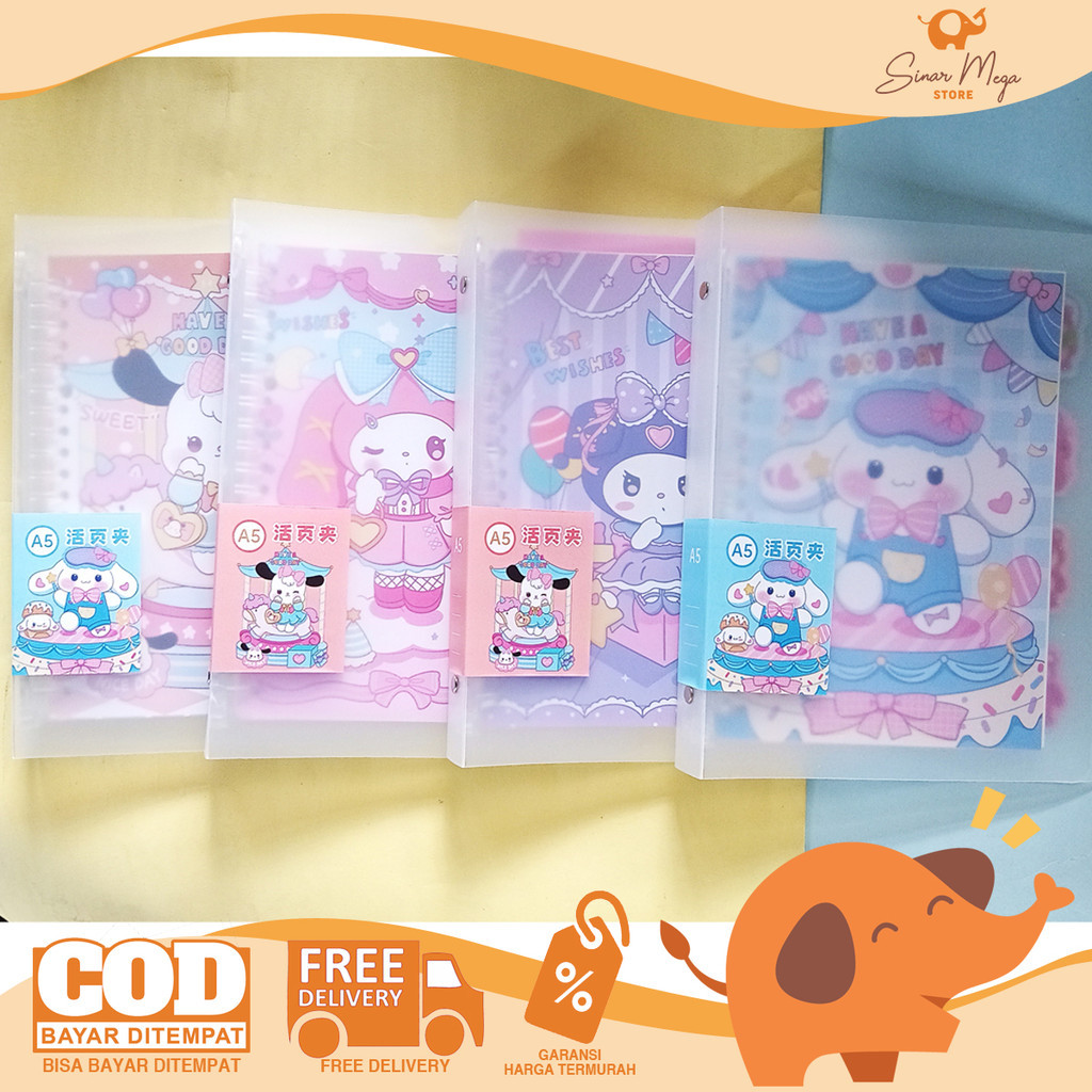 Fancy Binder A5 Motif Sanrio ZH-2518-3 Kuromi Cinnamoroll Melody ...