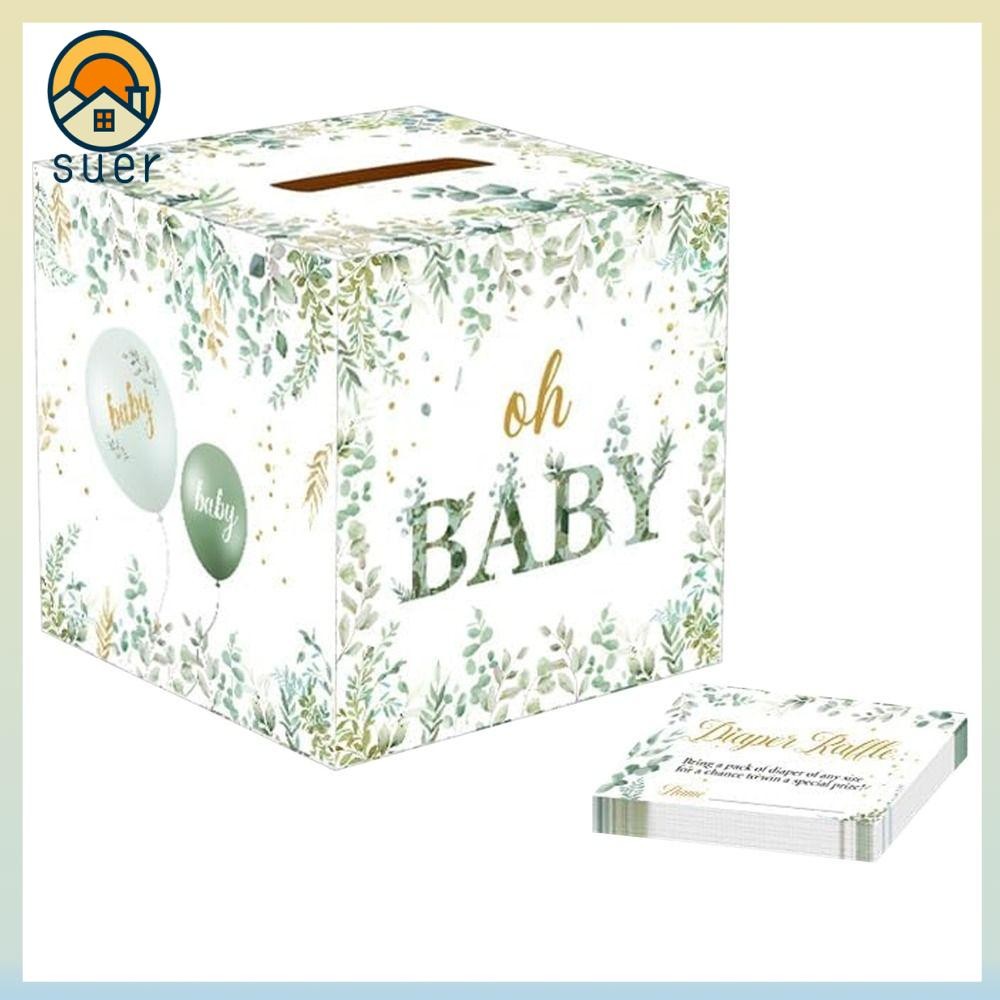 SUERHD Diaper Raffle Tickets, Holder Box Floral Diaper Raffle Box ...