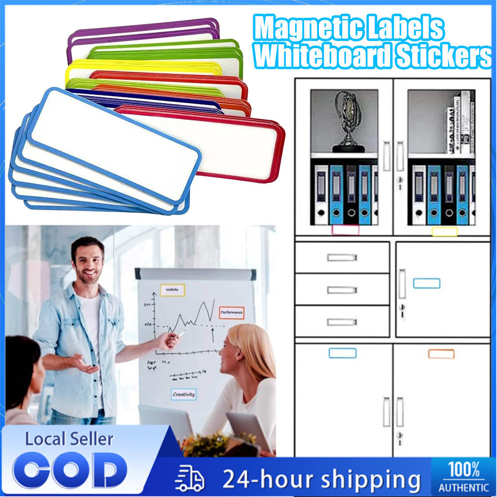 27Pcs Refrigerator Magnets Erasable Labels Strips Colored Magnetic ...