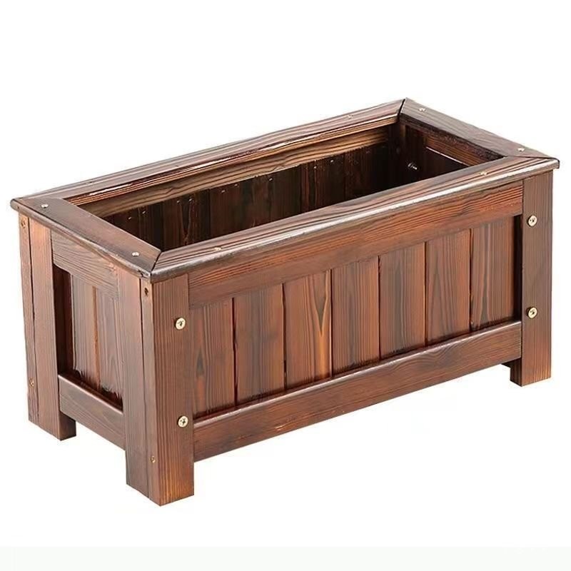 Carbonized Wooden Flower Box Antiseptic Wood Wooden Flower Box Outdoor ...