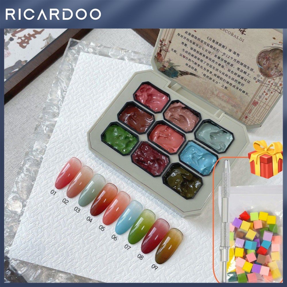 【free Gift】xeijayi 9-color/1set Clapping Nail Polish Gel Set Yueman Qingyou Series Gradient ...