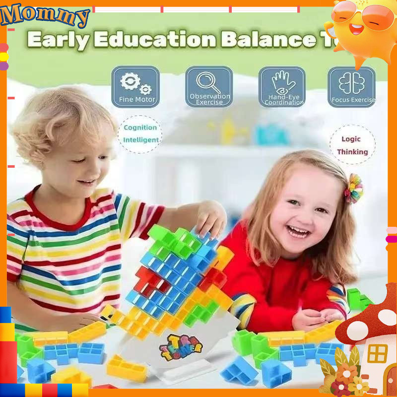 16PCS Colorful Tetris Tower Game Building Blocks Stacking Games For ...