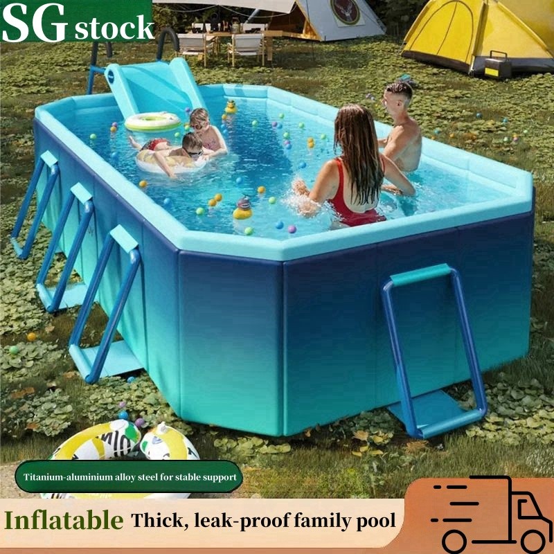 Swimming pool 2.1/2.6M Collapsible non-inflatable family swimming pool ...