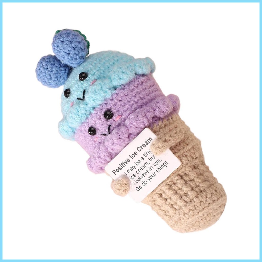 Positive Ice Cream Crochet Ice Cream with Positive Card Crochet ...
