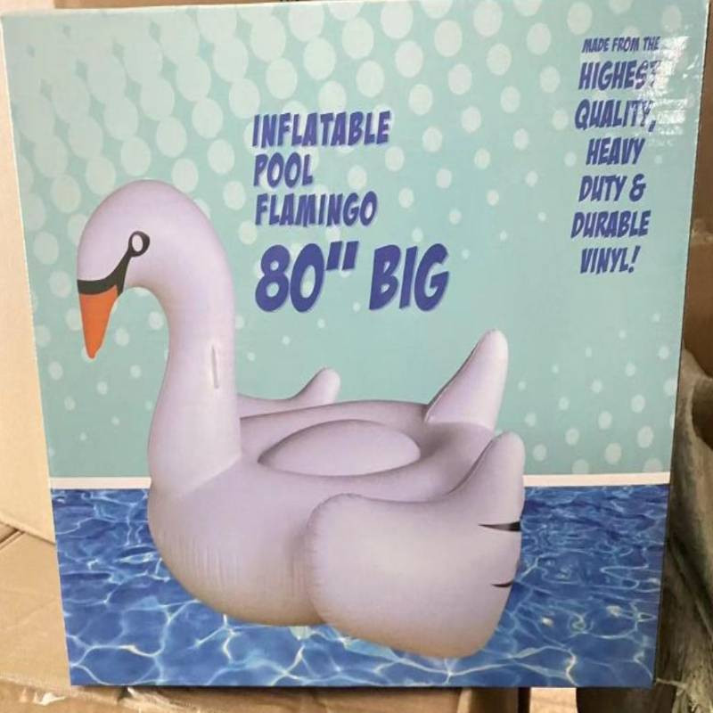 Giant Floatie White Swan Inflatable Float Swimming Pool Party Floats ...