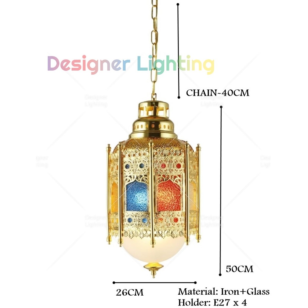 Designer Lighting Morrocan Style Hanging Lamp Golden Islamic Lamp Lamp ...
