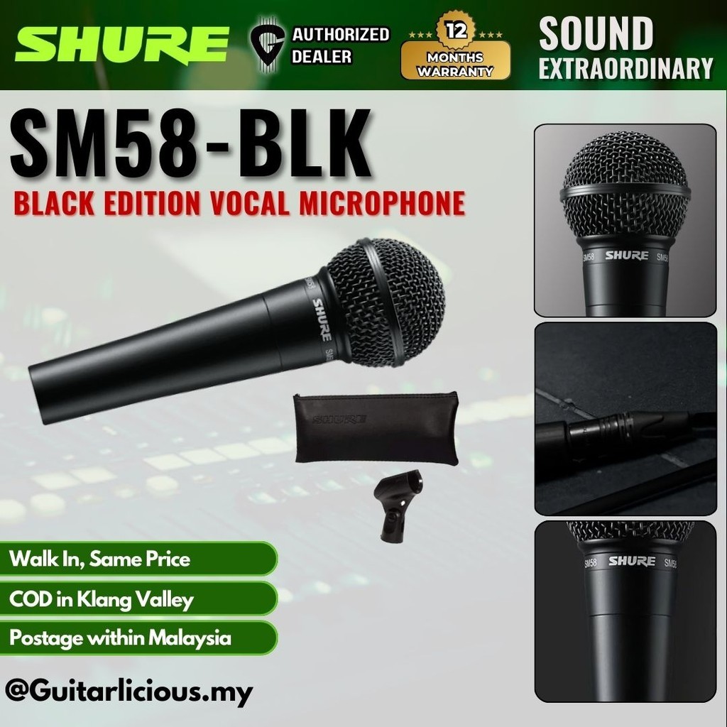 Shure SM58-BLK Special Black Edition Vocal Microphone ( SM-58 / SM58 ...