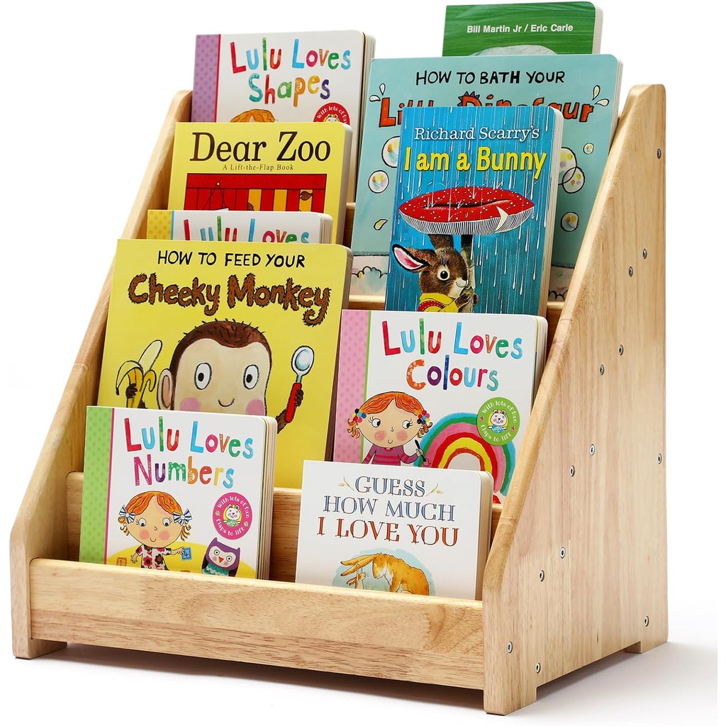 Nuoex Montessori Bookshelf for Toddler 1-5 Years, Kids Wooden 5-Tier ...