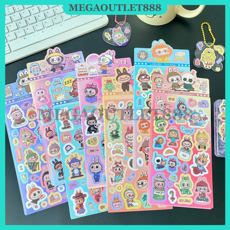 Cuckoo Glitter Sticker Labubu The Monster Cute DIY Stickers Kartun Guka ...