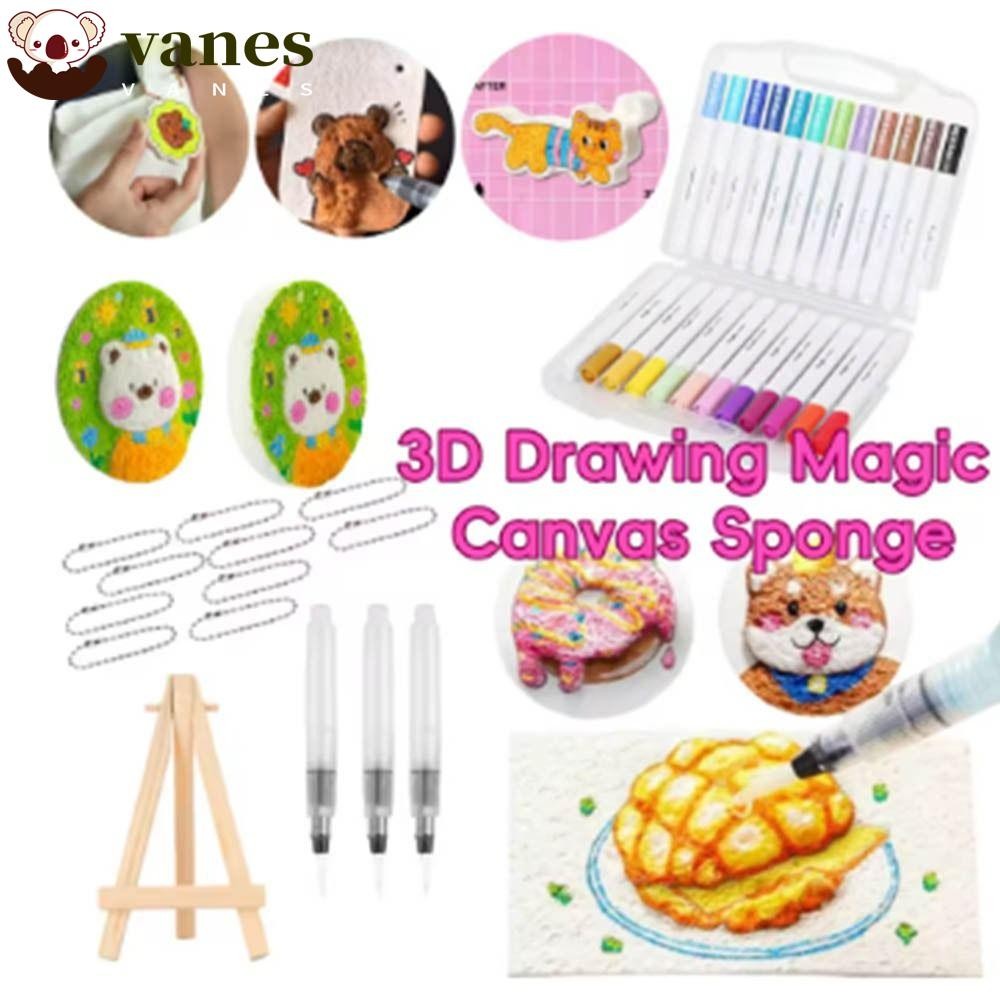 NAESV DIY Magic Puffy Paint, Sponge Texture Handicraft Foam Texture 3D ...