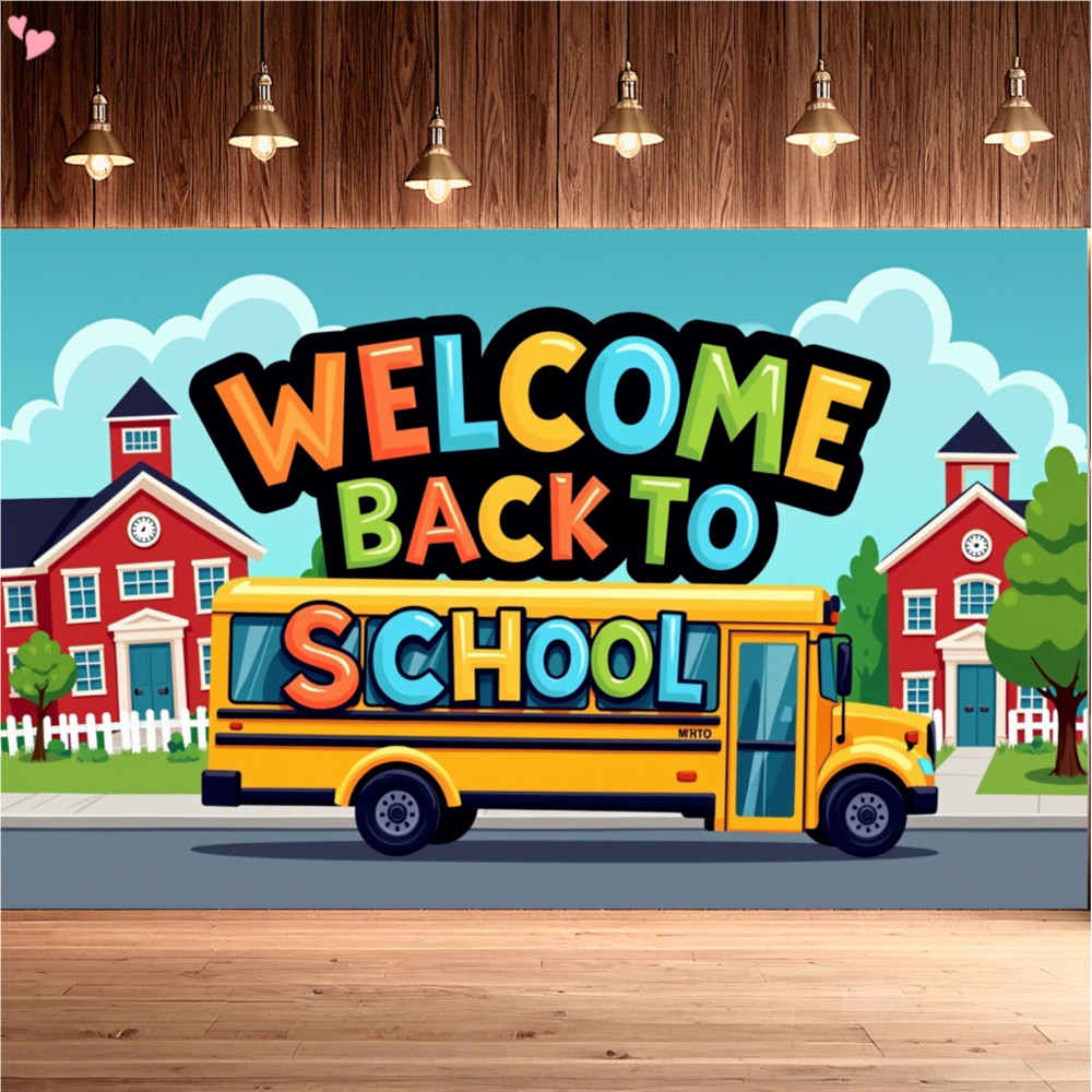 Welcome Back To School Banner - 70.8x43.3Inch School Bus Welcome Banner ...