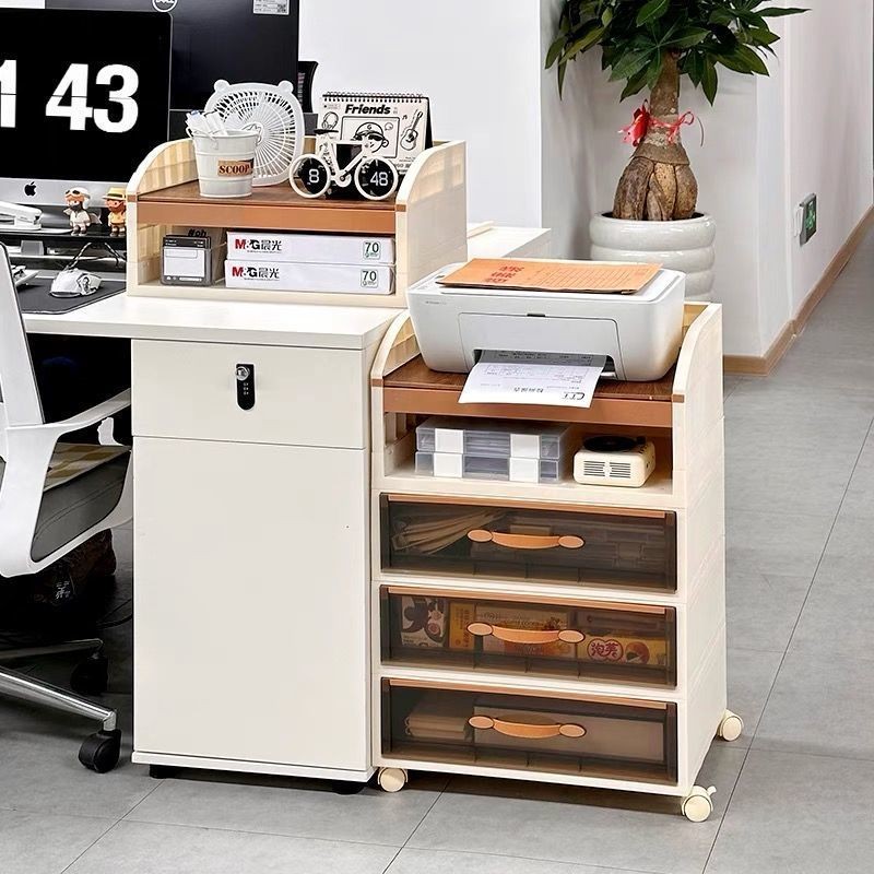 Printer Storage Rack under Table Trolley Movable Floor Office Station ...
