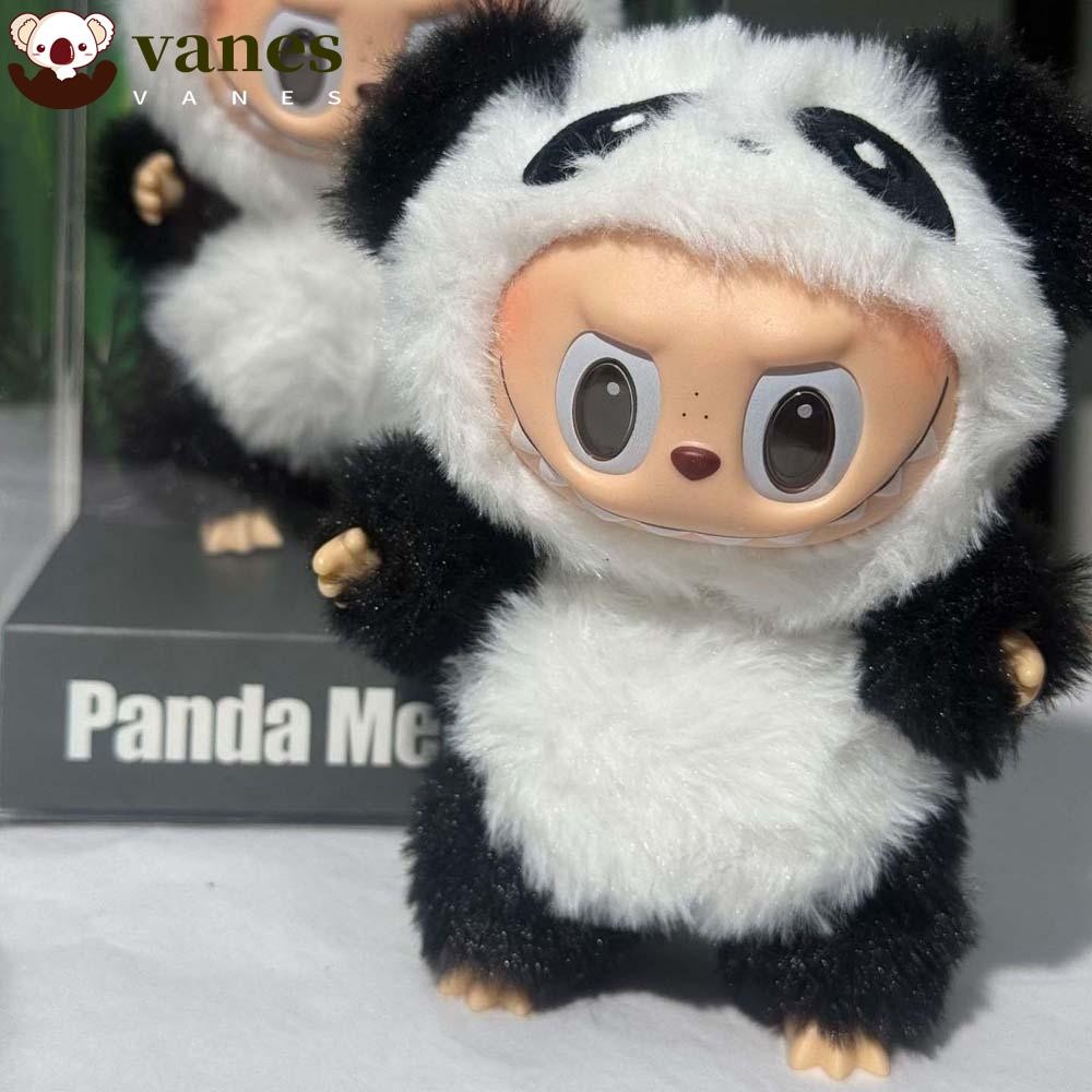 VANES Labubu Doll Figurine, Black White Panda Bear Labubu Collectible ...