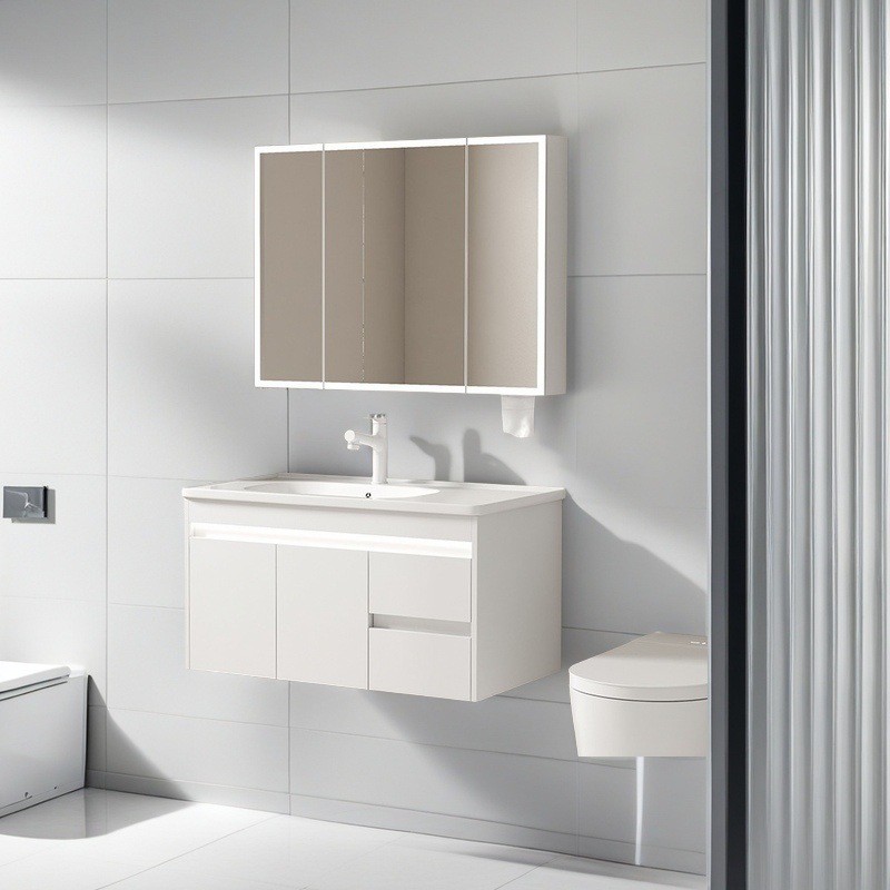 Q-6/High-Profile Figure Bathroom Cabinet Cream Style Washbasin ...