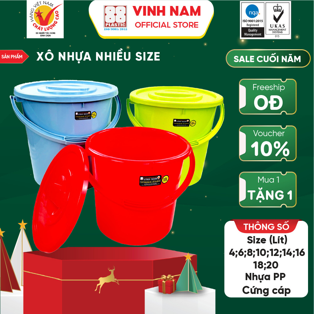Plastic Bucket with Lid without Lid 4 Liters to 20 Liters Vinh Nam ...