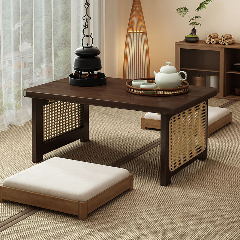 Small table with bay window, household tatami tea table, non-solid wood ...