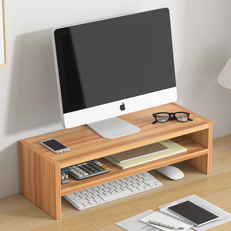 [48H Shipping] Desk Wooden Computer Elevated Rack Monitor Support Stand ...