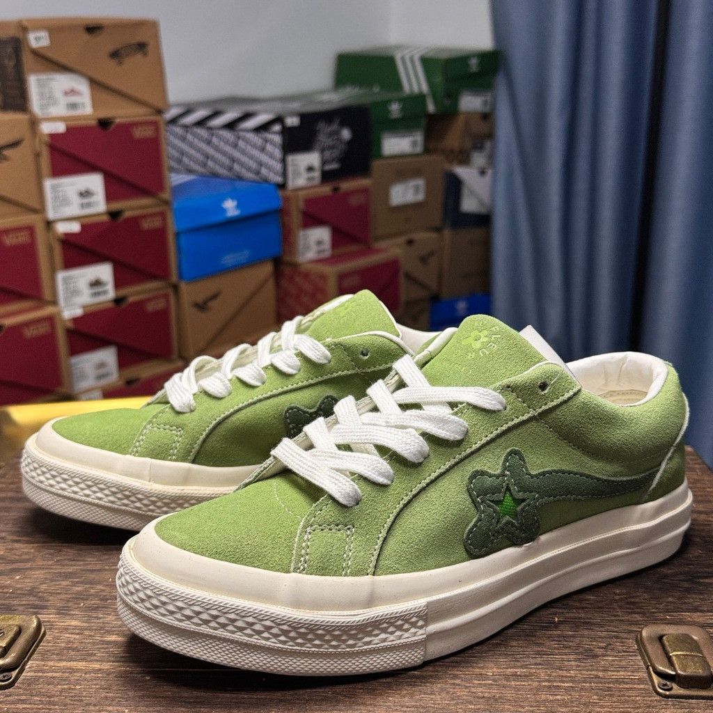 one star X Golf le Fleur Oil Green Suede | Shopee Singapore