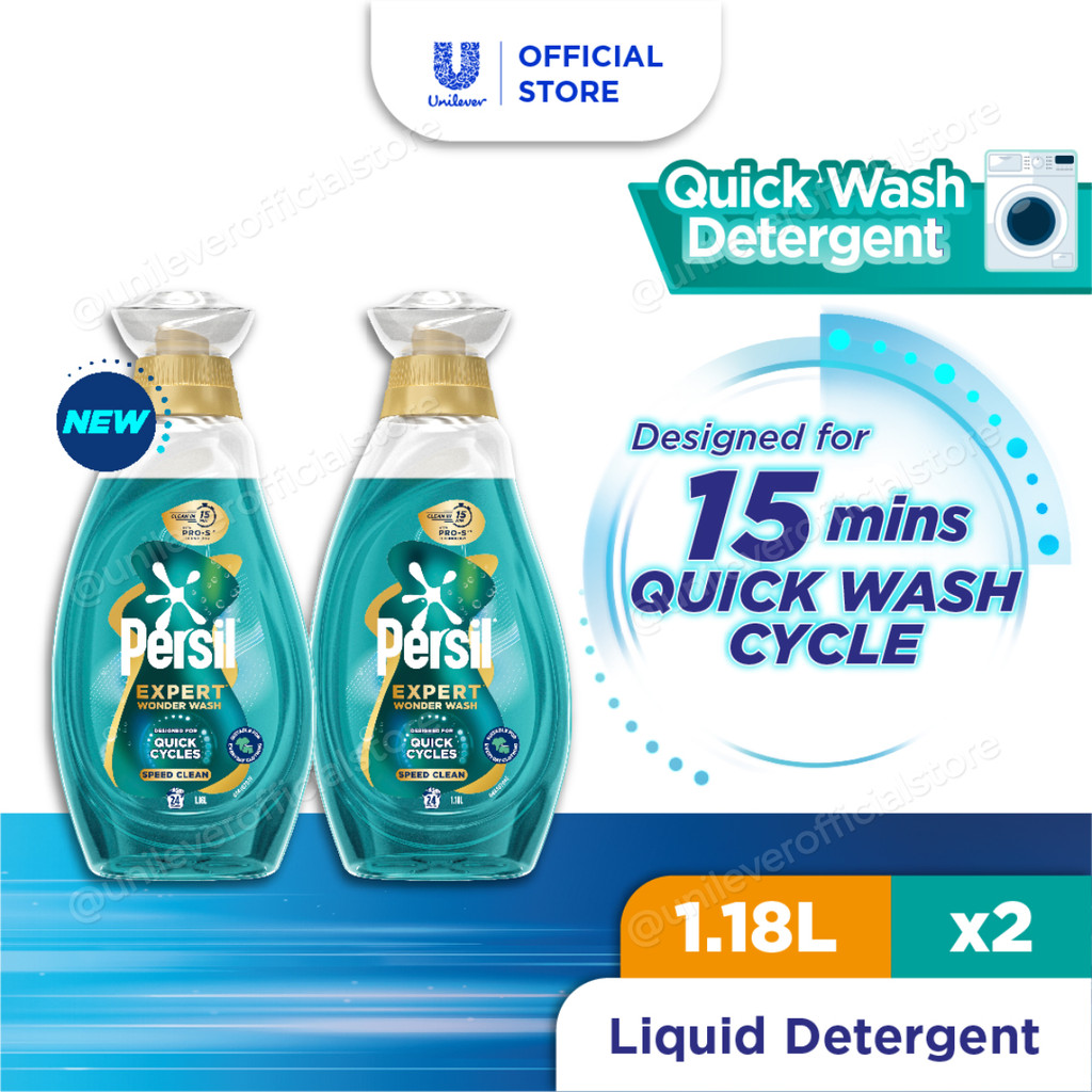 Bundle of 2 Persil Quick Wash Liquid Detergent 1.18L | Shopee Singapore