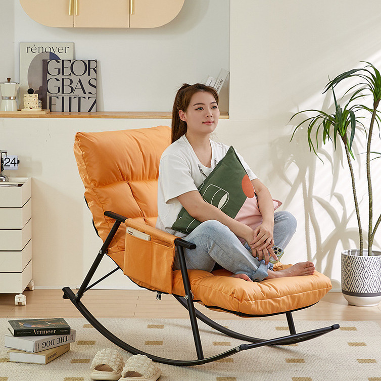 Rocking Chair Lazy Sofa Balcony Leisure Chair Living Room Rocker Stool ...