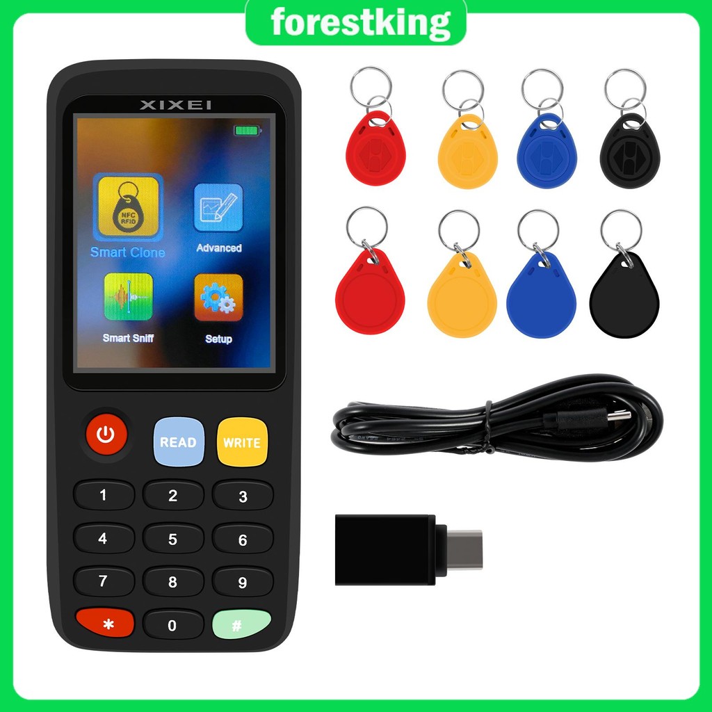 Smart Card RFID Copier Portable 125 KHz ID Card Reader Writer 13.56 MHz ...