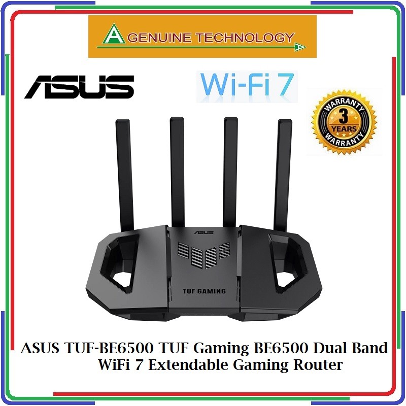 ASUS TUF-BE6500 TUF Gaming BE6500 Dual Band WiFi 7 (802.11be), Quad 2 ...